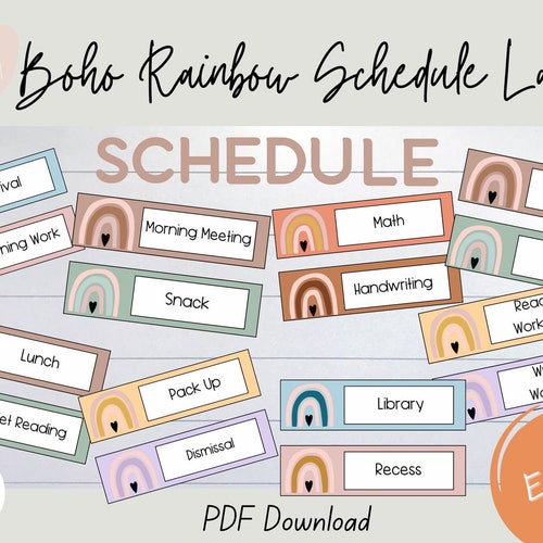 Boho Rainbow Classroom Decor Bundle - Etsy