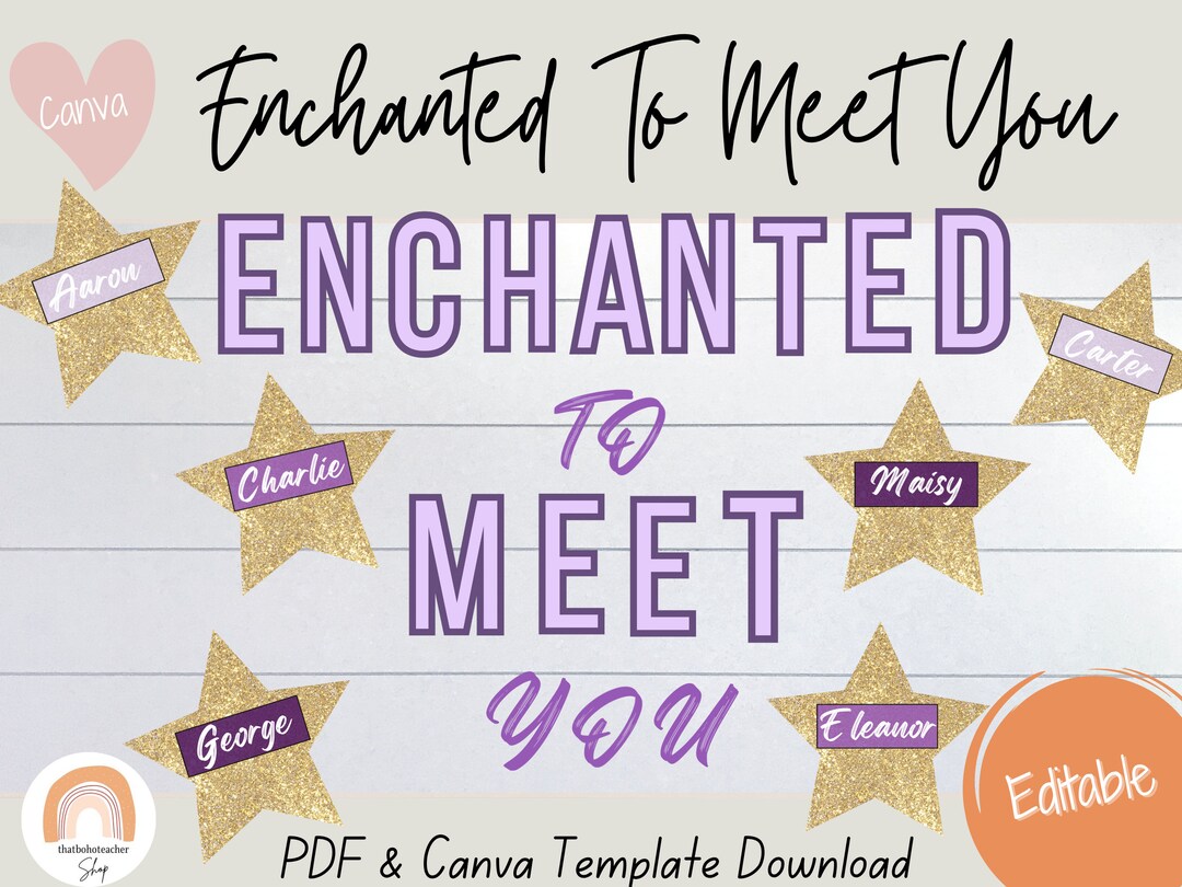 Taylor Swift | Enchanted to Meet You Bulletin Board Kit | EDITABLE Star ...