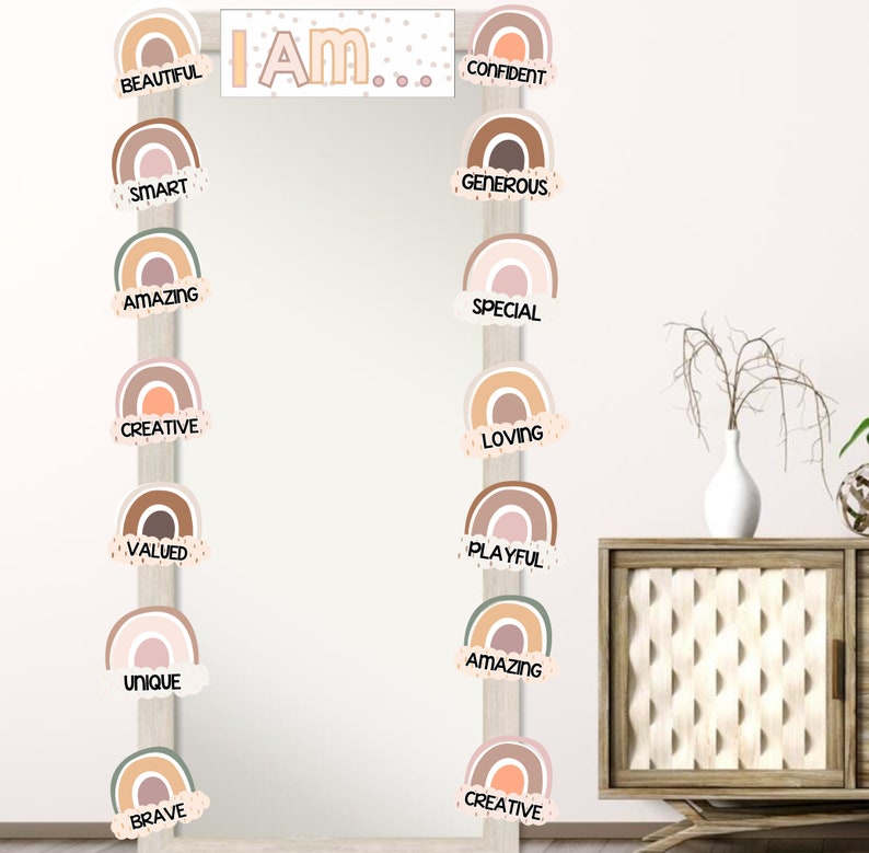 Boho Rainbow Classroom Affirmations 20 Positive Sayings - Etsy