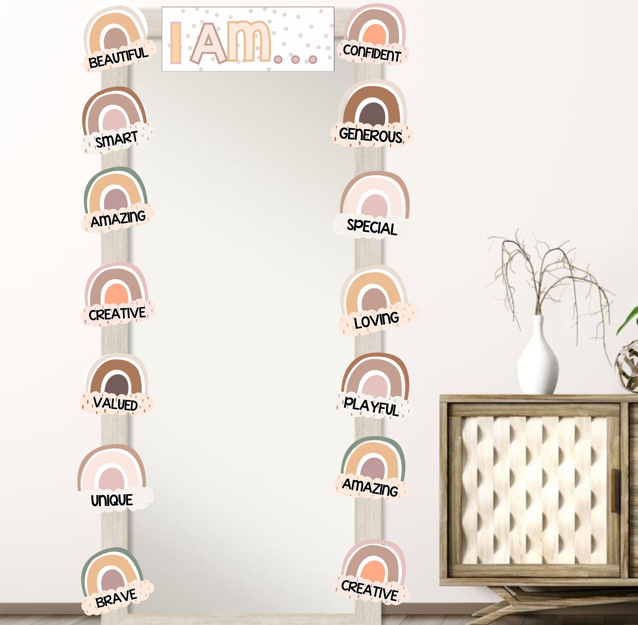 Boho Rainbow Classroom Affirmations 20 Positive Sayings - Etsy