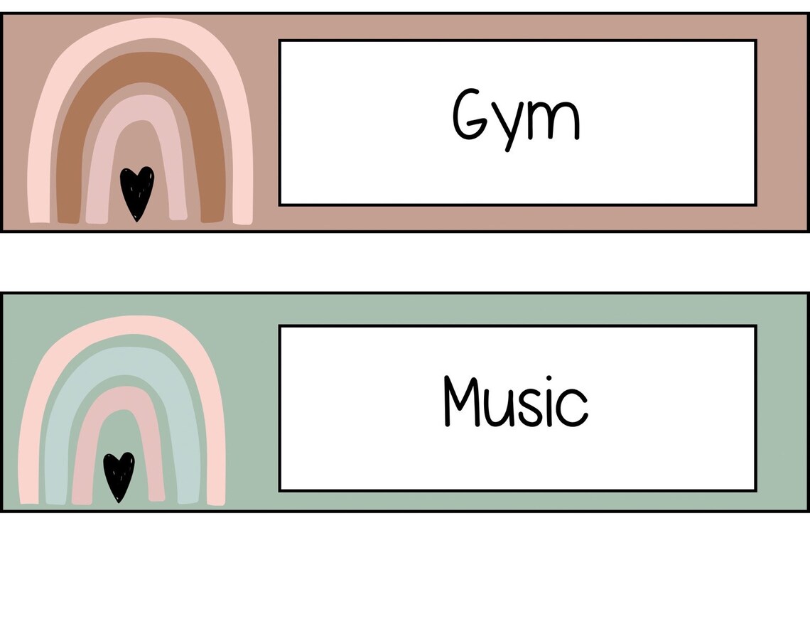 EDITABLE Printable Boho Rainbow Schedule Cards Classroom - Etsy