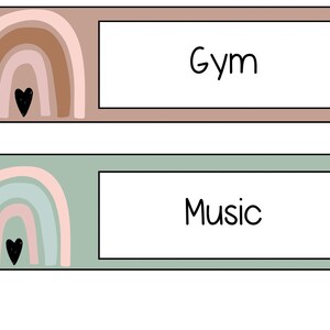 EDITABLE Printable Boho Rainbow Schedule Cards, Classroom Decor ...