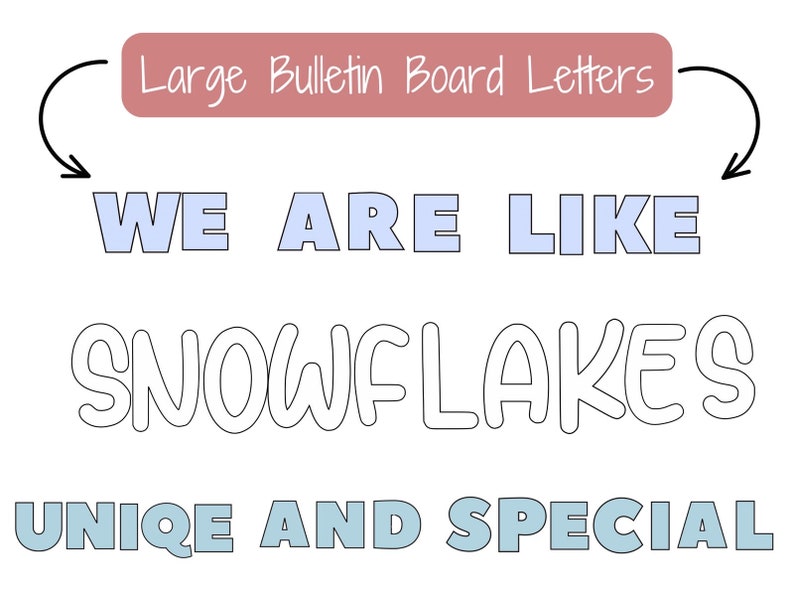 We Are Like Snowflakes Unique and Special Winter Bulletin - Etsy
