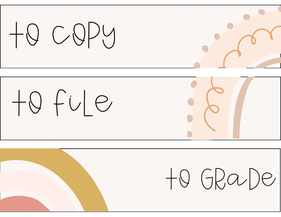 EDITABLE Printable Boho Rainbow Drawer Rolling Cart Labels, Classroom ...