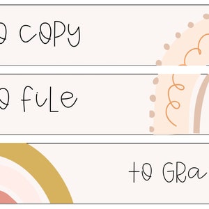 EDITABLE Printable Boho Rainbow Drawer Rolling Cart Labels, Classroom ...