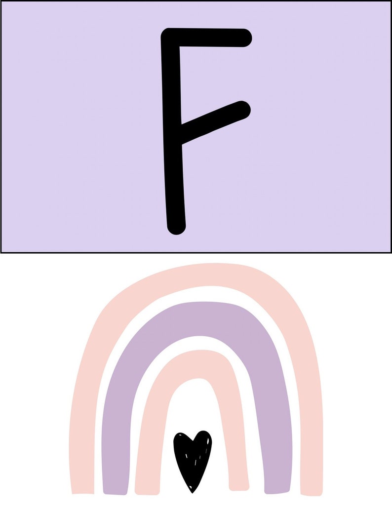 Boho Rainbow Alphabet Posters Neutral Rainbow Classroom - Etsy