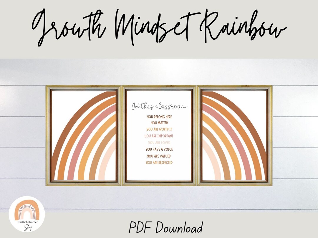 Printable Boho Rainbow Inspirational Poster Classroom Decor - Etsy