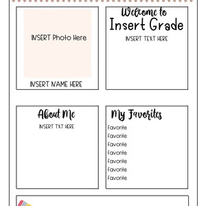 Editable Meet Your Teacher Template, Printable, Back to School, Bonus ...