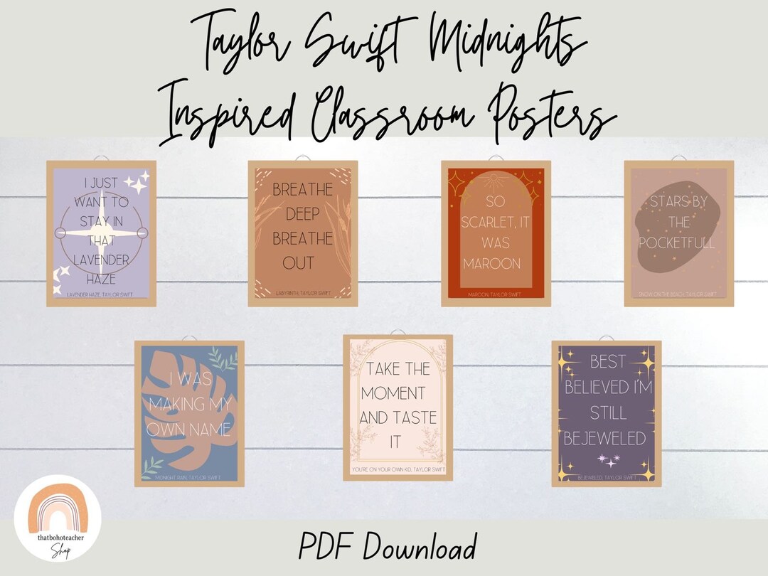 Taylor Swift MIDNIGHTS ALBUM Inspired Classroom Affirmations | Digital ...
