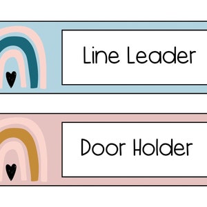 EDITABLE Printable Boho Rainbow Classroom Job Cards, Classroom Decor ...