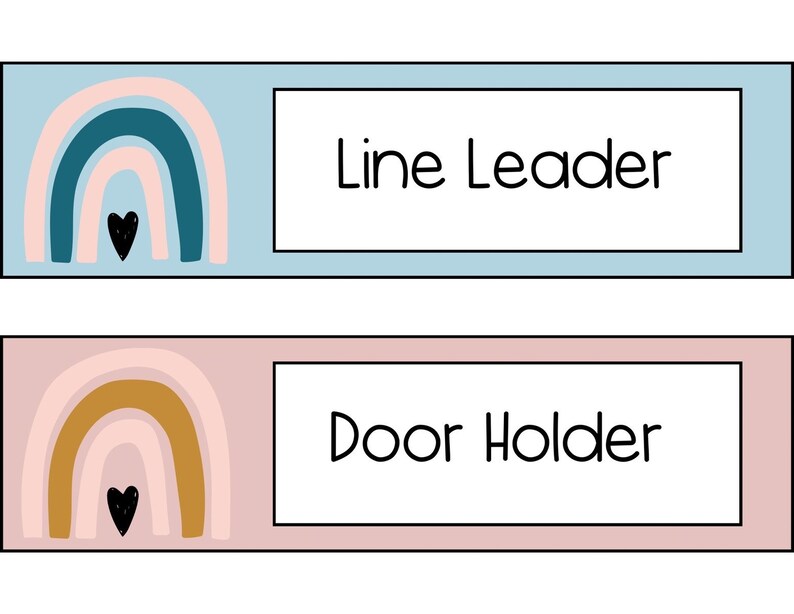 EDITABLE Printable Boho Rainbow Classroom Job Cards, Classroom Decor ...
