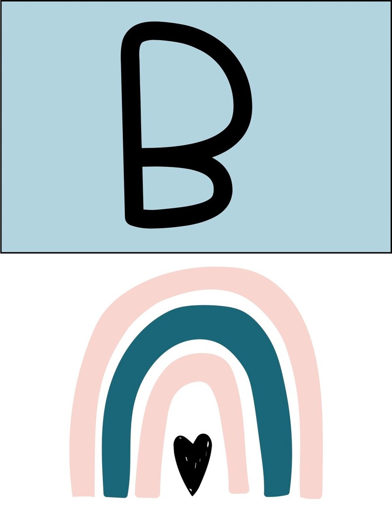 Boho Rainbow Alphabet Posters Neutral Rainbow Classroom - Etsy