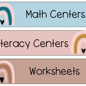 EDITABLE Printable Boho Rainbow Drawer Rolling Cart Labels, Classroom ...