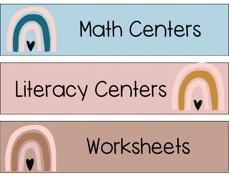 EDITABLE Printable Boho Rainbow Drawer Rolling Cart Labels - Etsy