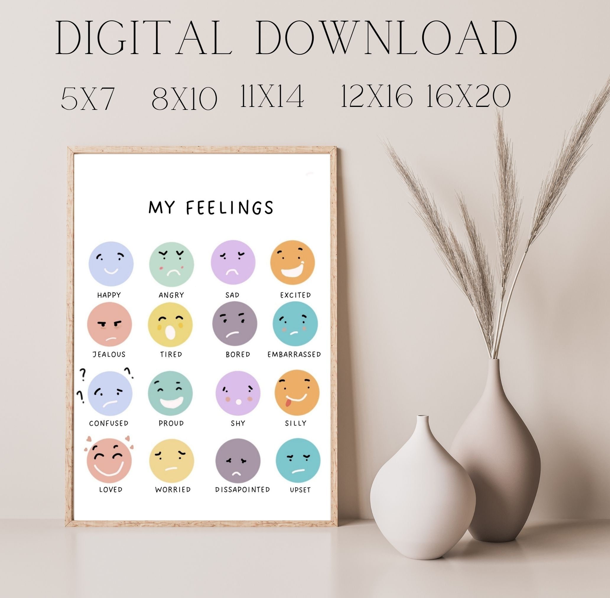 My Feelings Chart Print - Etsy