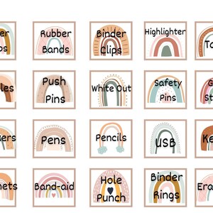 Boho Rainbow Teacher Toolbox Labels - EDITABLE - Etsy