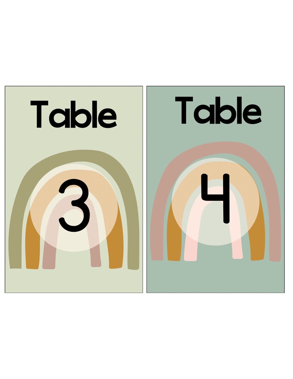 Boho Rainbow 4x6 Table & Group Labels Editable Boho - Etsy