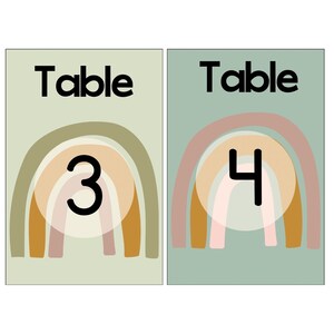 Boho Rainbow 4x6 Table & Group Labels | Editable | Boho Rainbow ...
