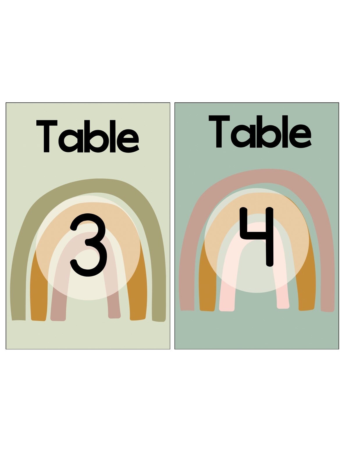 Boho Rainbow 4x6 Table & Group Labels Editable Boho - Etsy