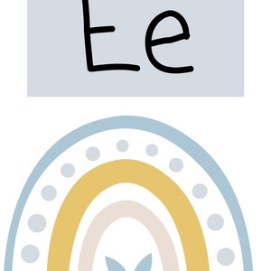 BOHO RAINBOW Alphabet Posters | Neutral Rainbow Classroom Decor ...