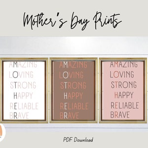 Impresiones de poemas acrósticos del Día de la Madre - Etsy México