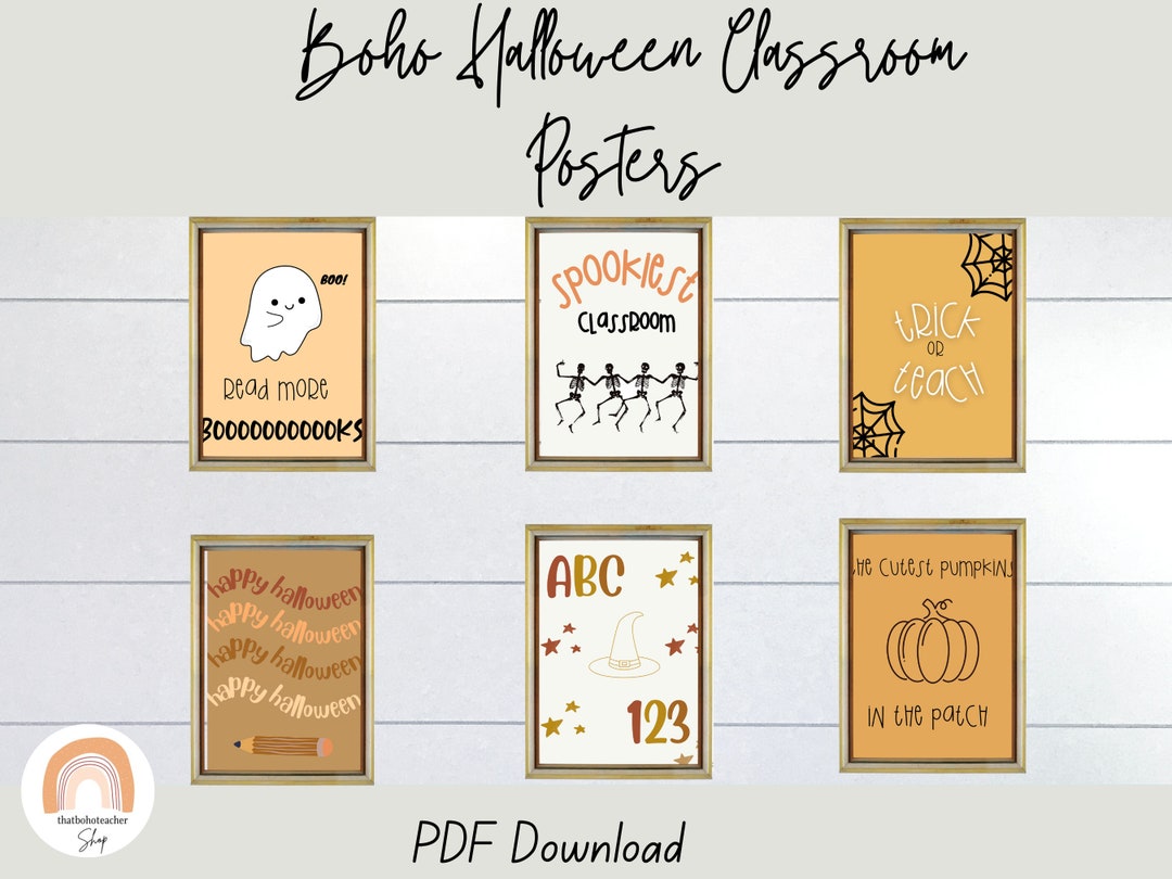 Halloween Boho Classroom Posters| Digital Downloads L Boho Teacher ...