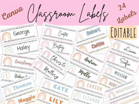 Boho Rainbow Classroom Labels EDITABLE | Etsy