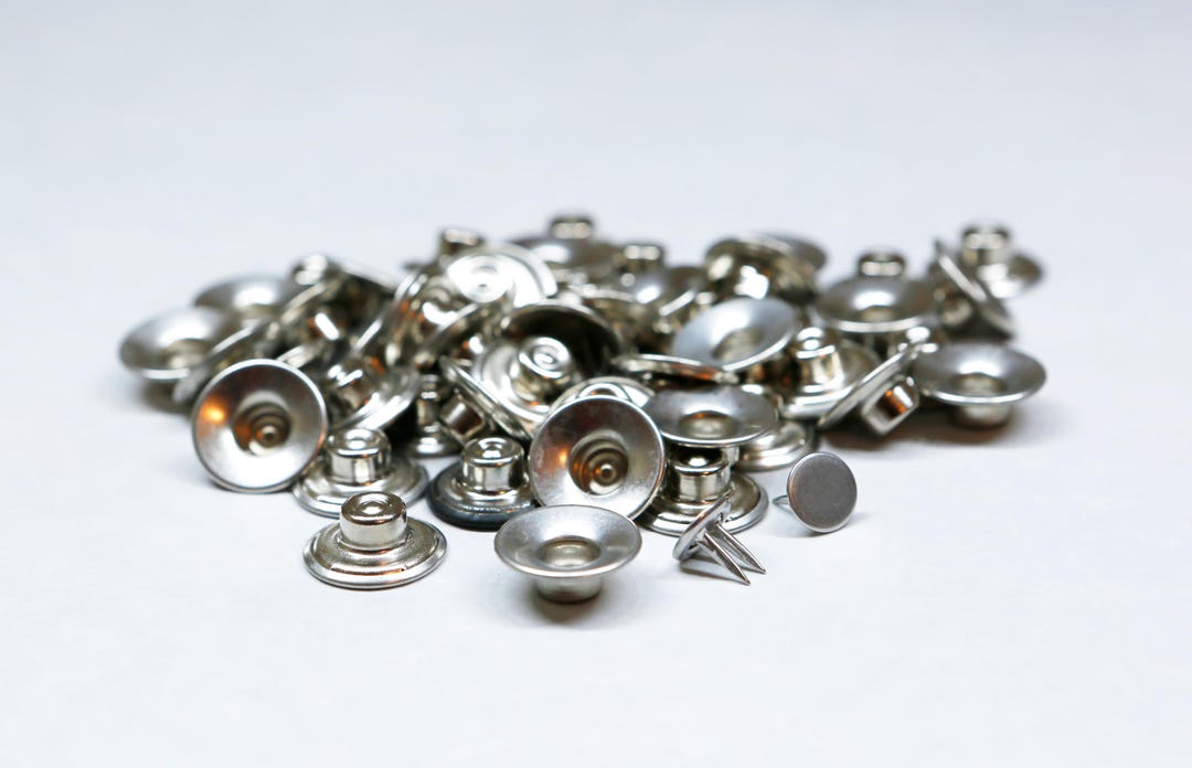 YKK Metal Button Silver 12 Pieces Make in USA Sever - Etsy