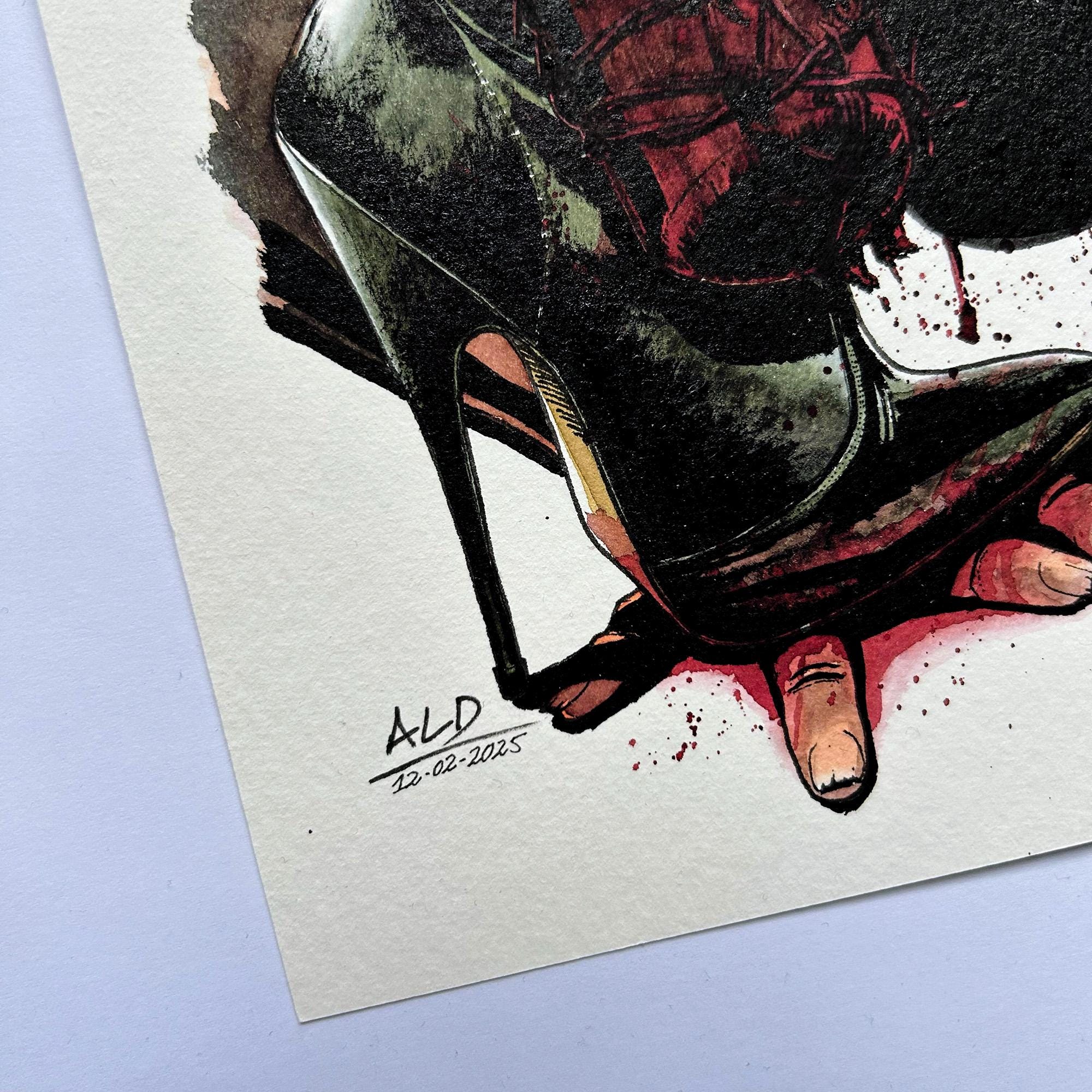 Femdom Art, High Heel Boots, Intercourse Couple, Original Drawing ...