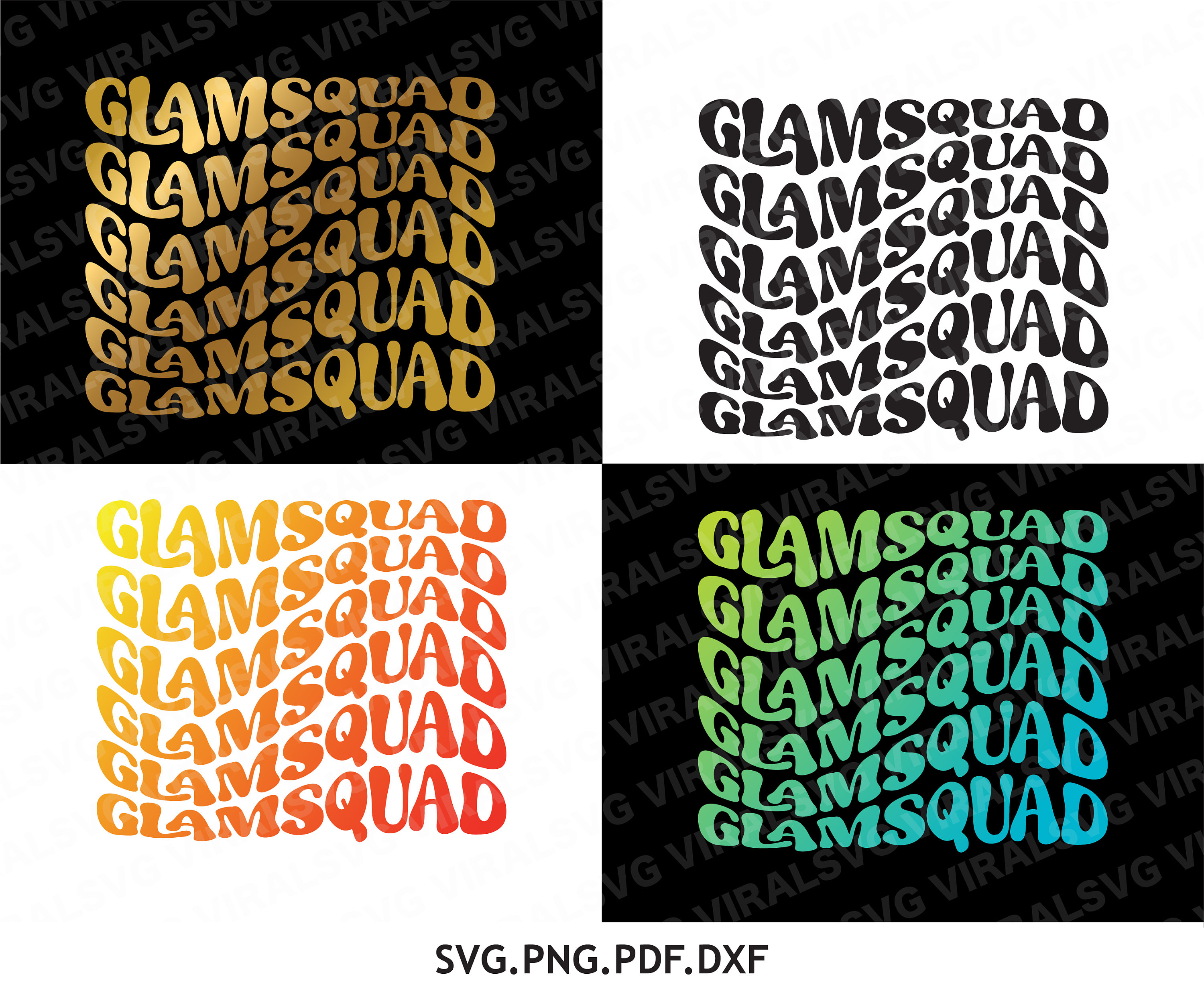 Glam Squad SVG Glam Squad Shirt Svg Wavy Text Svg Quotes - Etsy
