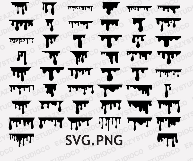 50 Dripping SVG Bundle, Dripping Borders Svg, Dripping Borders, Drip ...