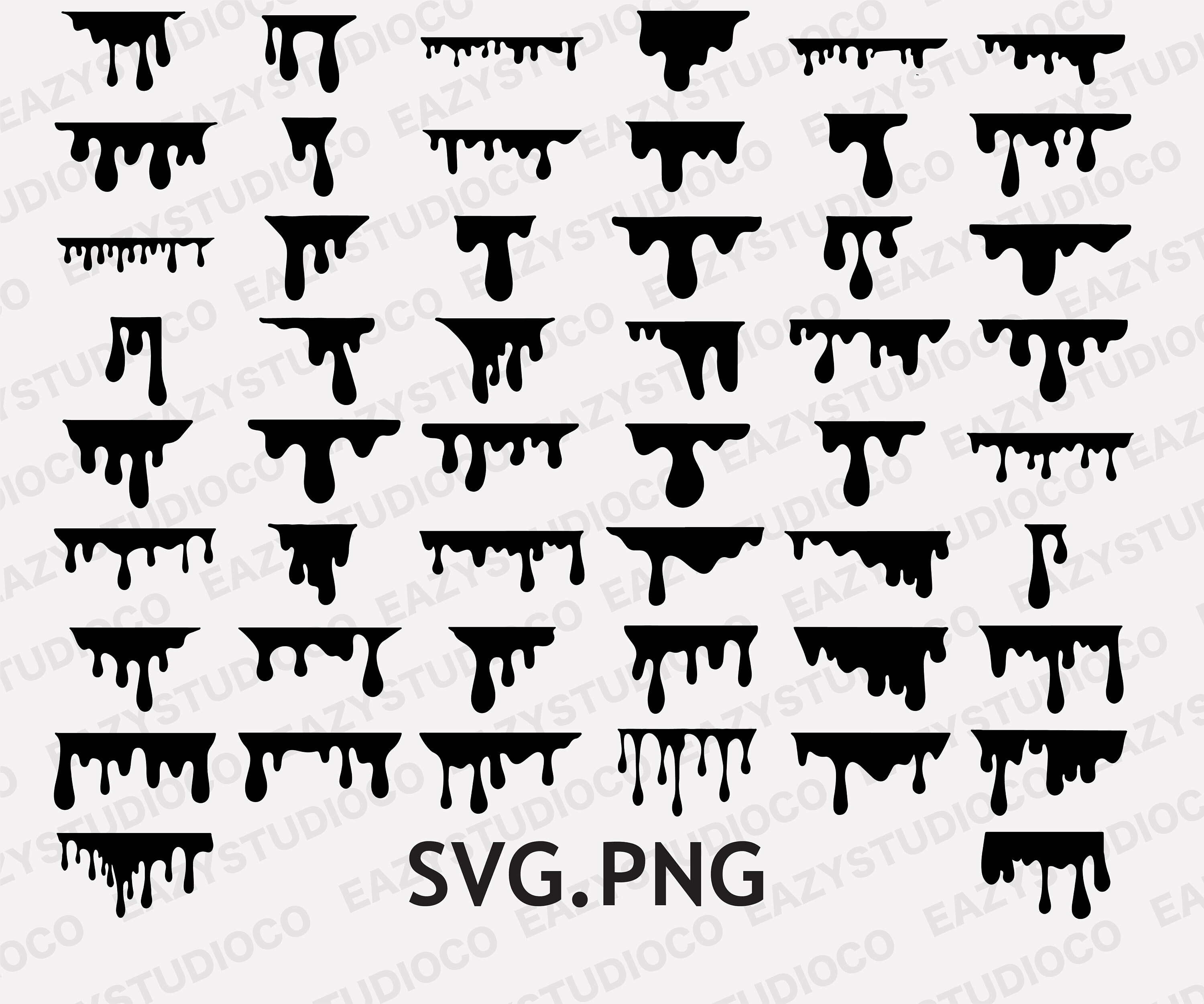 50 Dripping SVG Bundle, Dripping Borders Svg, Dripping Borders, Drip ...