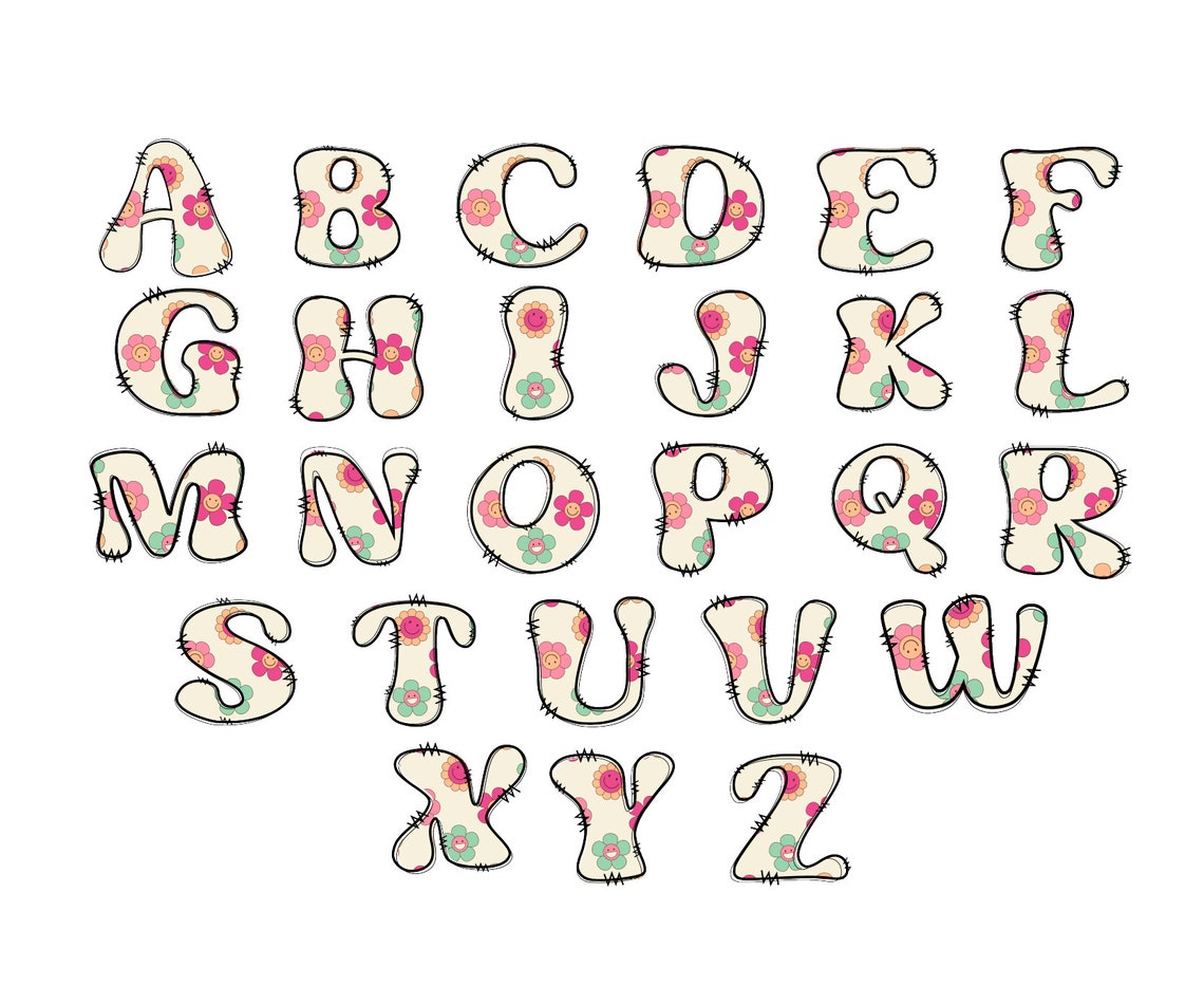 Groovy Alphabet PNG, Retro Alpha Doodle, Alpha Doodle PNG, Groovy Alpha ...