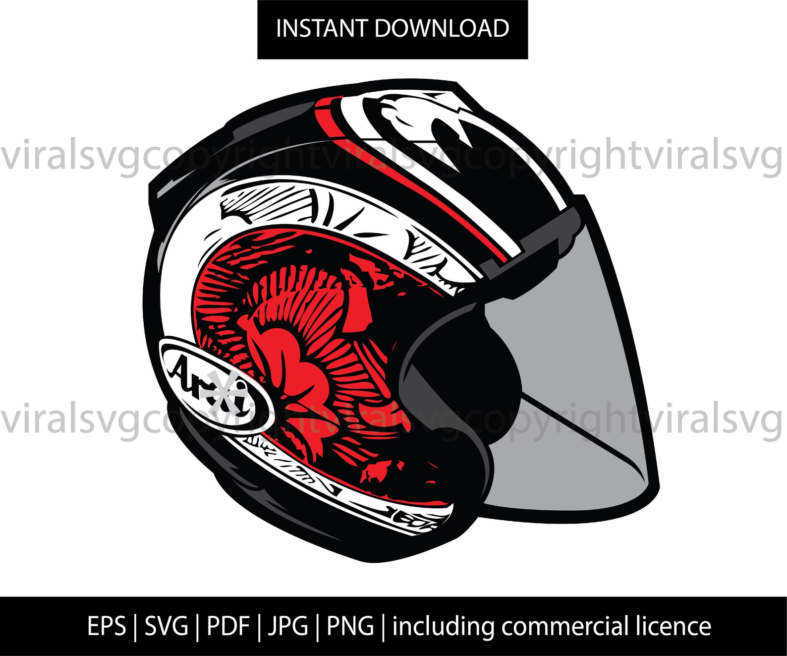 Red and Black Motorcycle Helmet SVG, Motorcycle Helmet Clipart ...