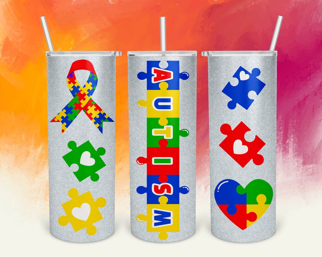 Autism Tumbler Wrap Png 20oz Skinny Tumbler Sublimation Designs Digital ...