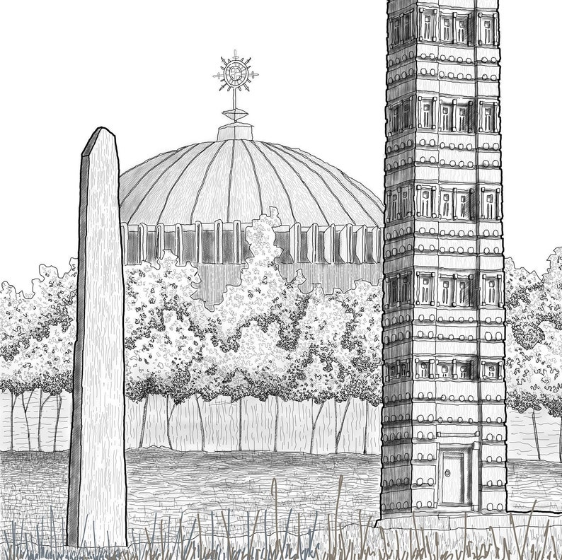 Axum Obelisk, Aksum Poster, Axum, Ethiopian Art, Axum Zion, Axum Art ...