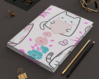 Pink Cat Journal - Etsy