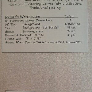 Nature's Watercolor Fluttering Leaves Charm Quilt Pattern by Kansas Troubles Lynn Hagmeier 28x28 ...