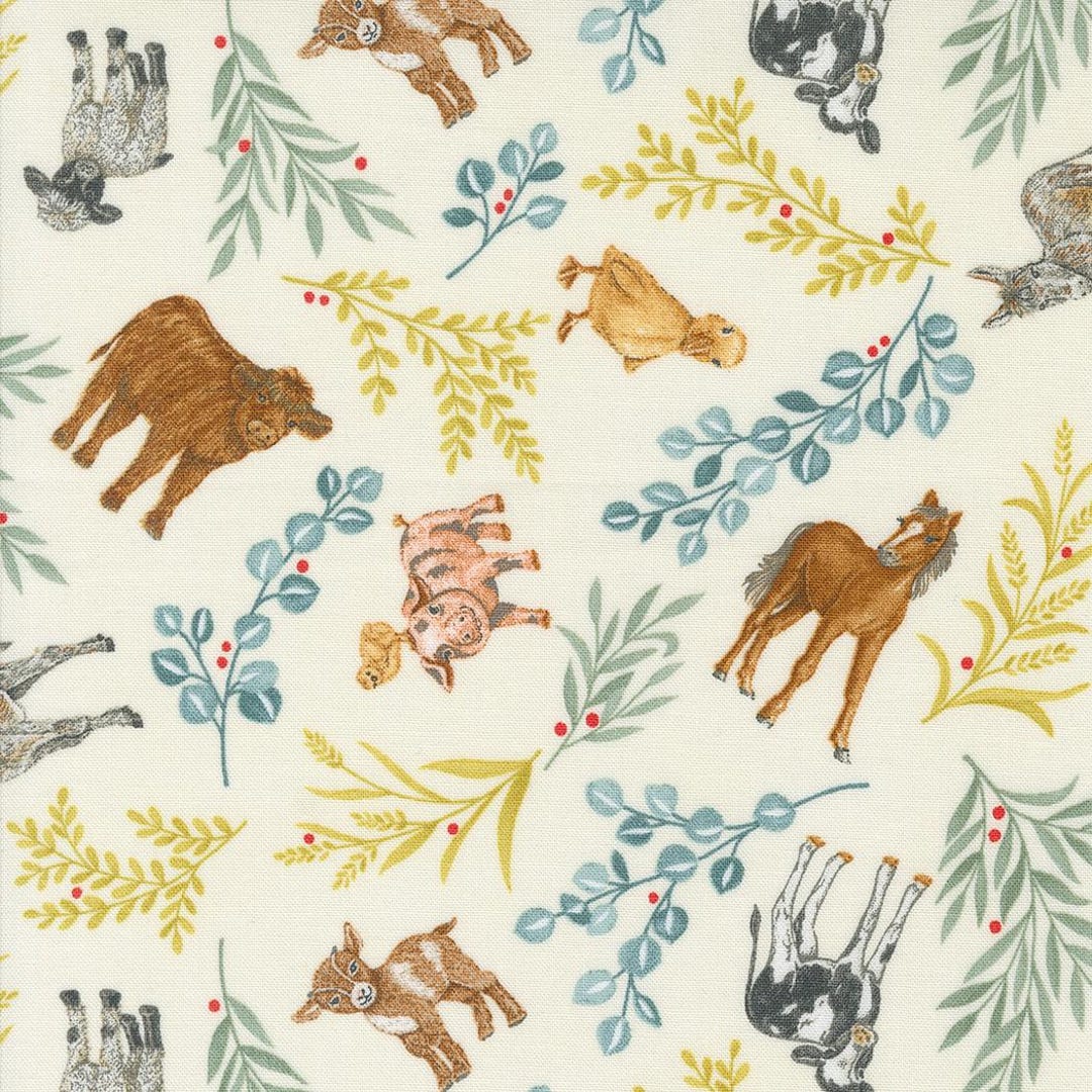 Willows Farm Cloud 56101 11 by Deb Strain for Moda, Farm Fabric, Cow ...