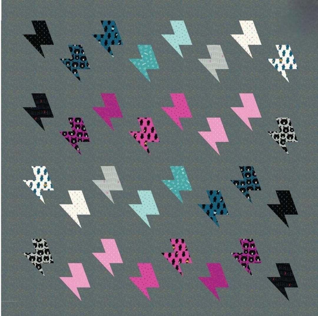 Teddy and the Bears Bolts Quilt Kit 92"x93" by Ruby Star Includes ...