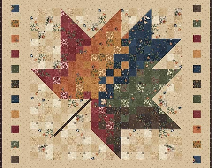 Nature's Watercolor Fluttering Leaves Charm Quilt Pattern by Kansas Troubles Lynn Hagmeier 28 ...