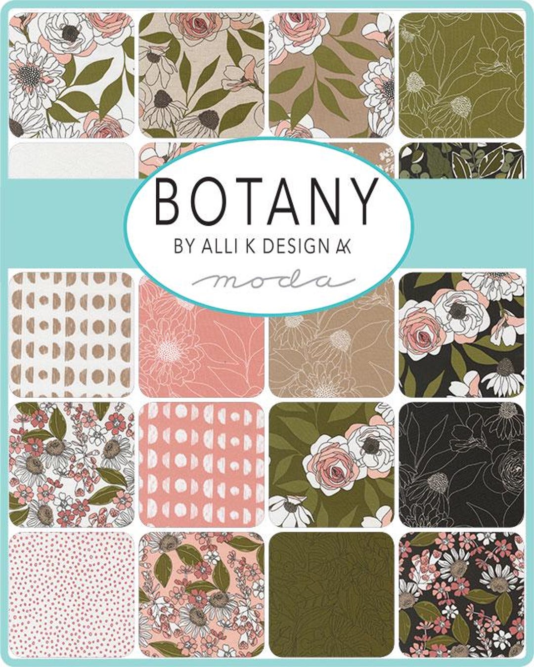 Botany Charm Pack 40pcs 5" Squares by Alli K Design for Moda, Modern ...