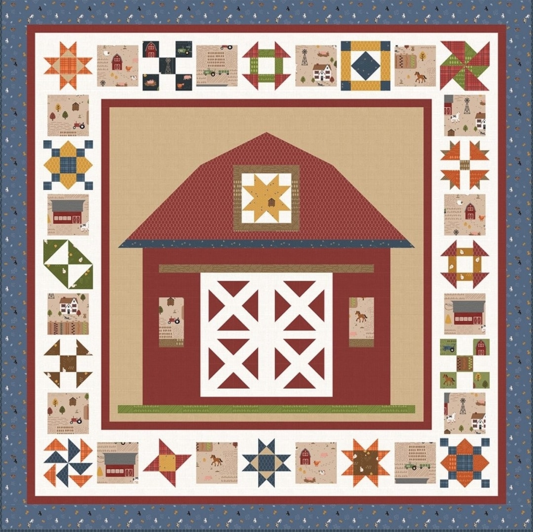 Country Life Barn Quilts Quilt Kit 64"x64" by Jennifer Long for Riley ...