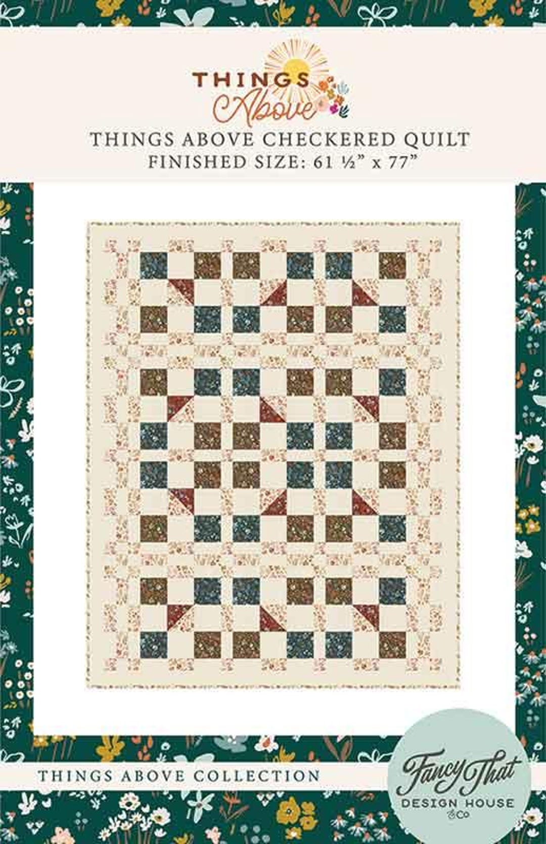 Things Above Checkered Quilt Pattern 61.5"x77" by Fancy That Design ...