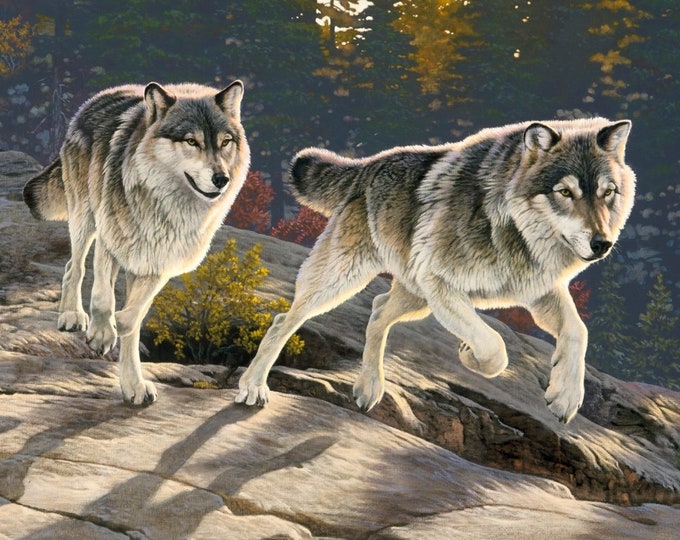 Light Brigade Wolf Fabric Panel 36"x44" by Four Seasons for Davids ...