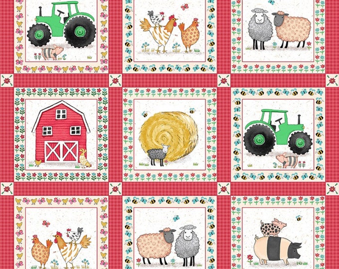 Hay Day Repeating Blocks Fabric Panel 24 by Kate Mawdsley for Henry ...