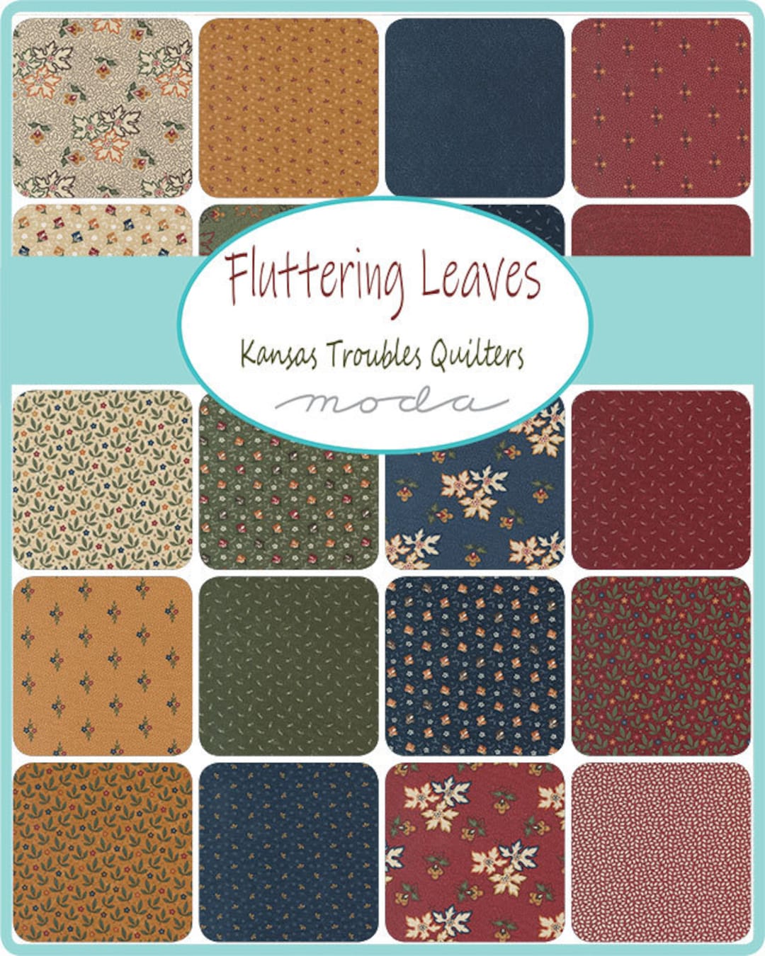 Fluttering Leaves Fat Quarter Bundle 40 Pcs by Kansas Troubles for Moda ...
