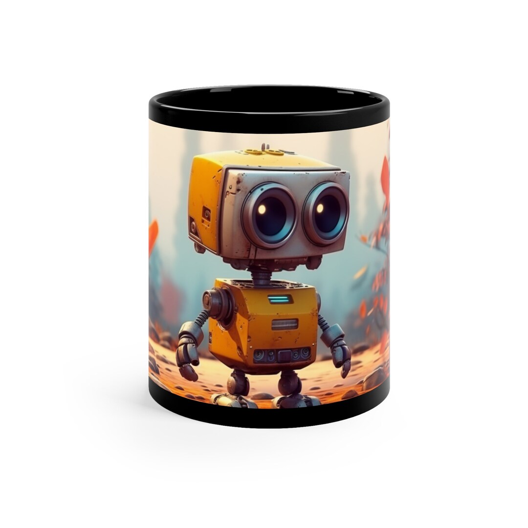 Cute Robot 11oz Black Mug, AI Art, Coffee Mug 11oz - Etsy