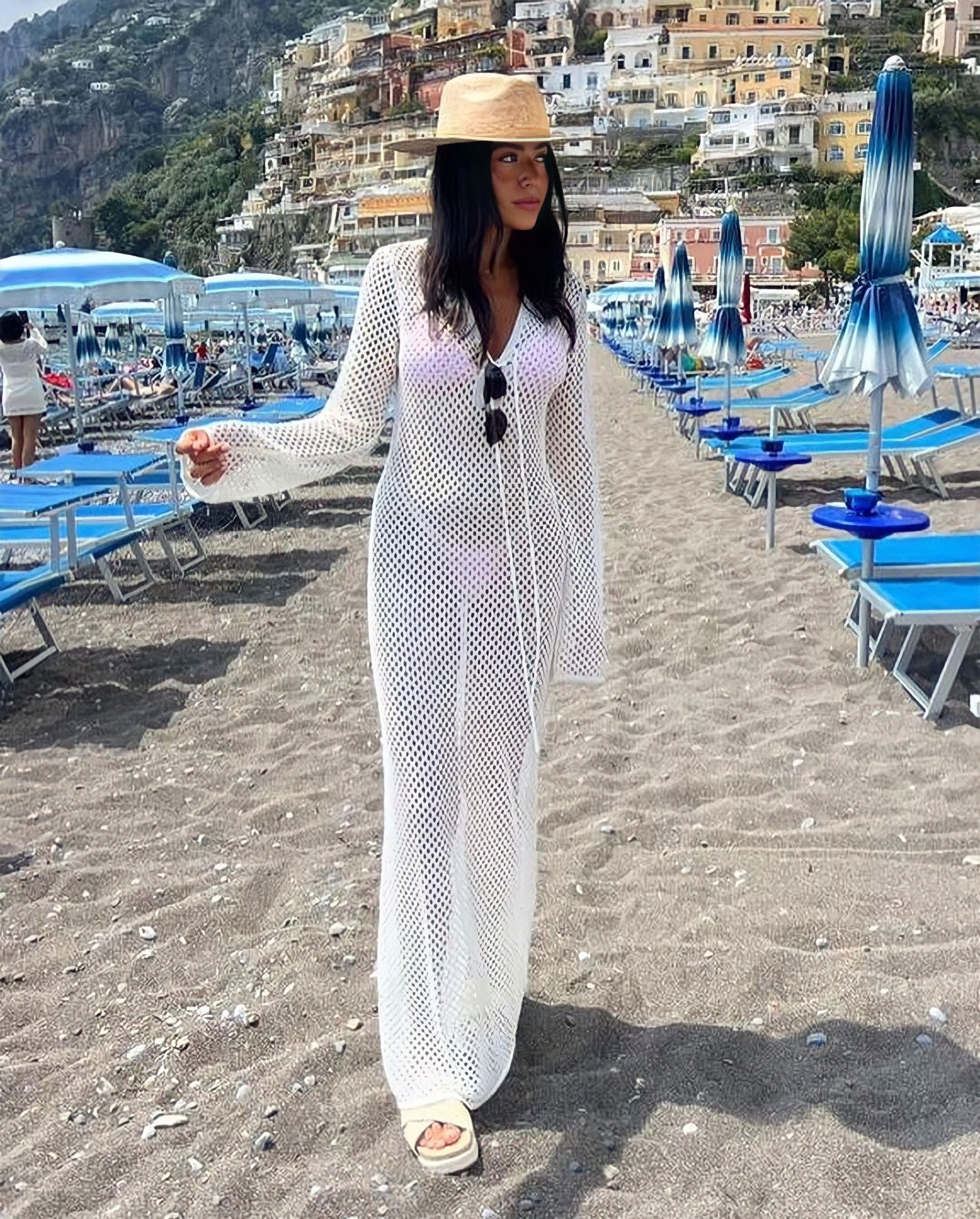 White Mesh Beach Cover-up - Etsy