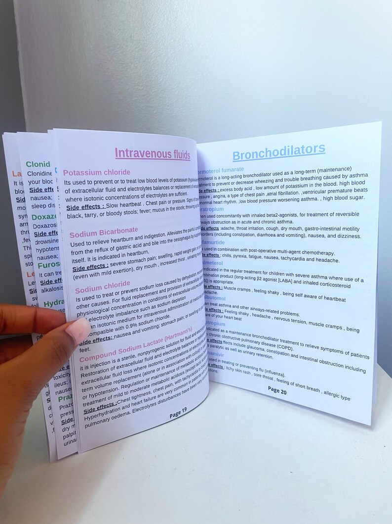 Nursing Medication Book child Nursing Handbook Drug Groups - Etsy